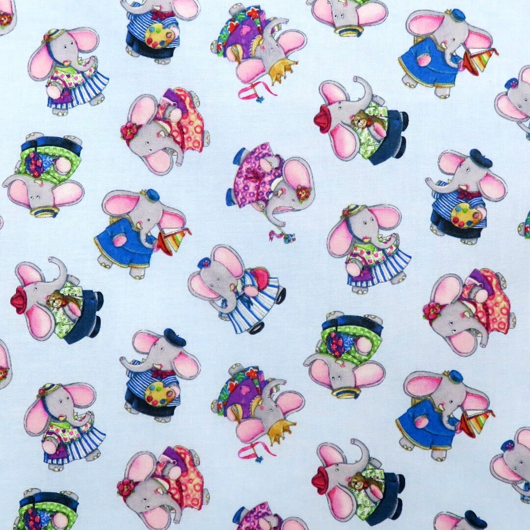 Elephant Friends 17007 Blue Tossed Elephants for Elizabeth's Studio - Etsy