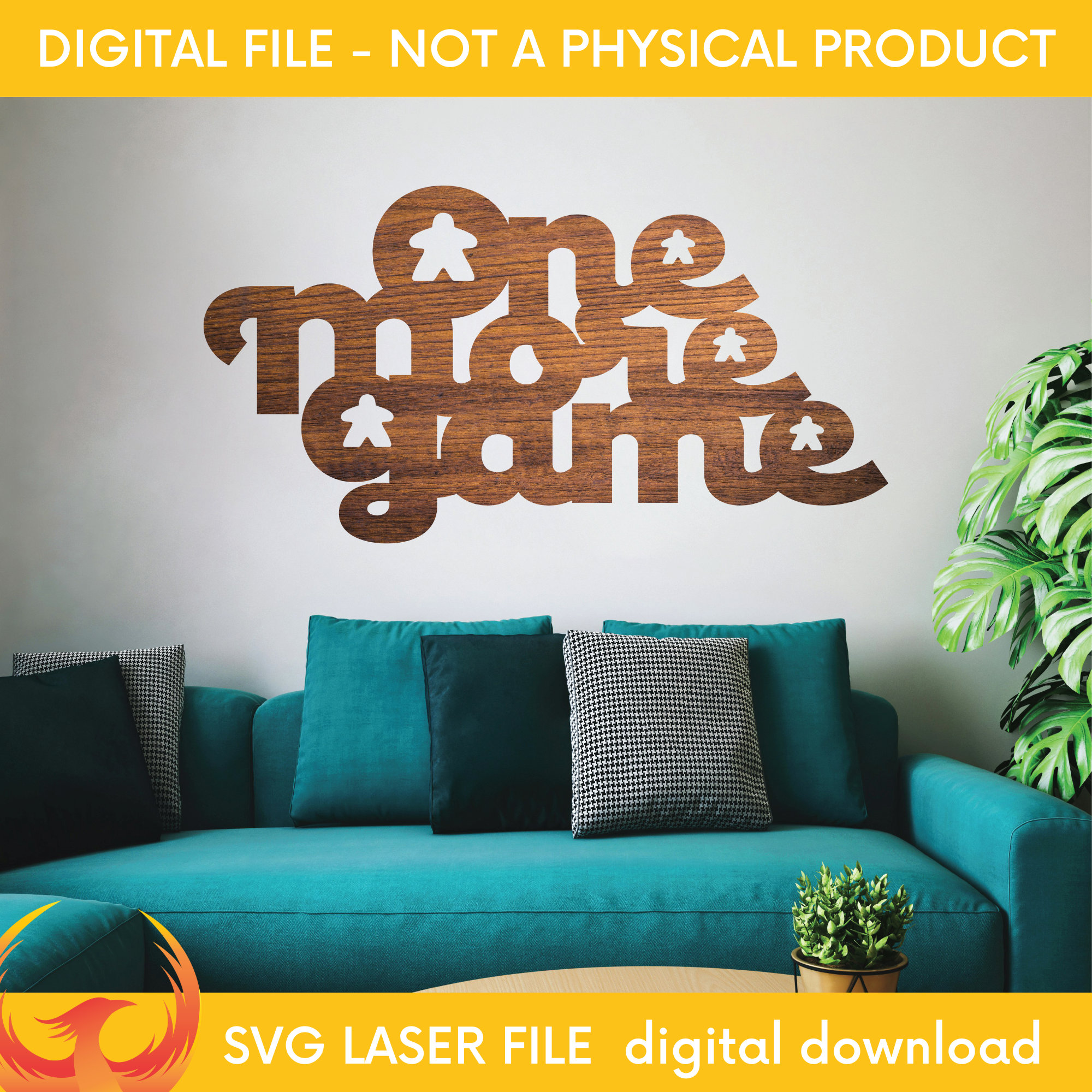 SVG Laser Cut File, One More Game Meeple Quote Sign, Gaming Themed ...