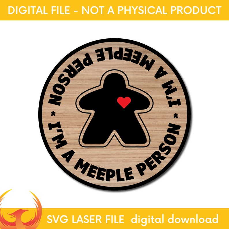 SVG Laser Cut Files, 3 Round Meeple Signs Bundle, Gaming Themed Decor ...