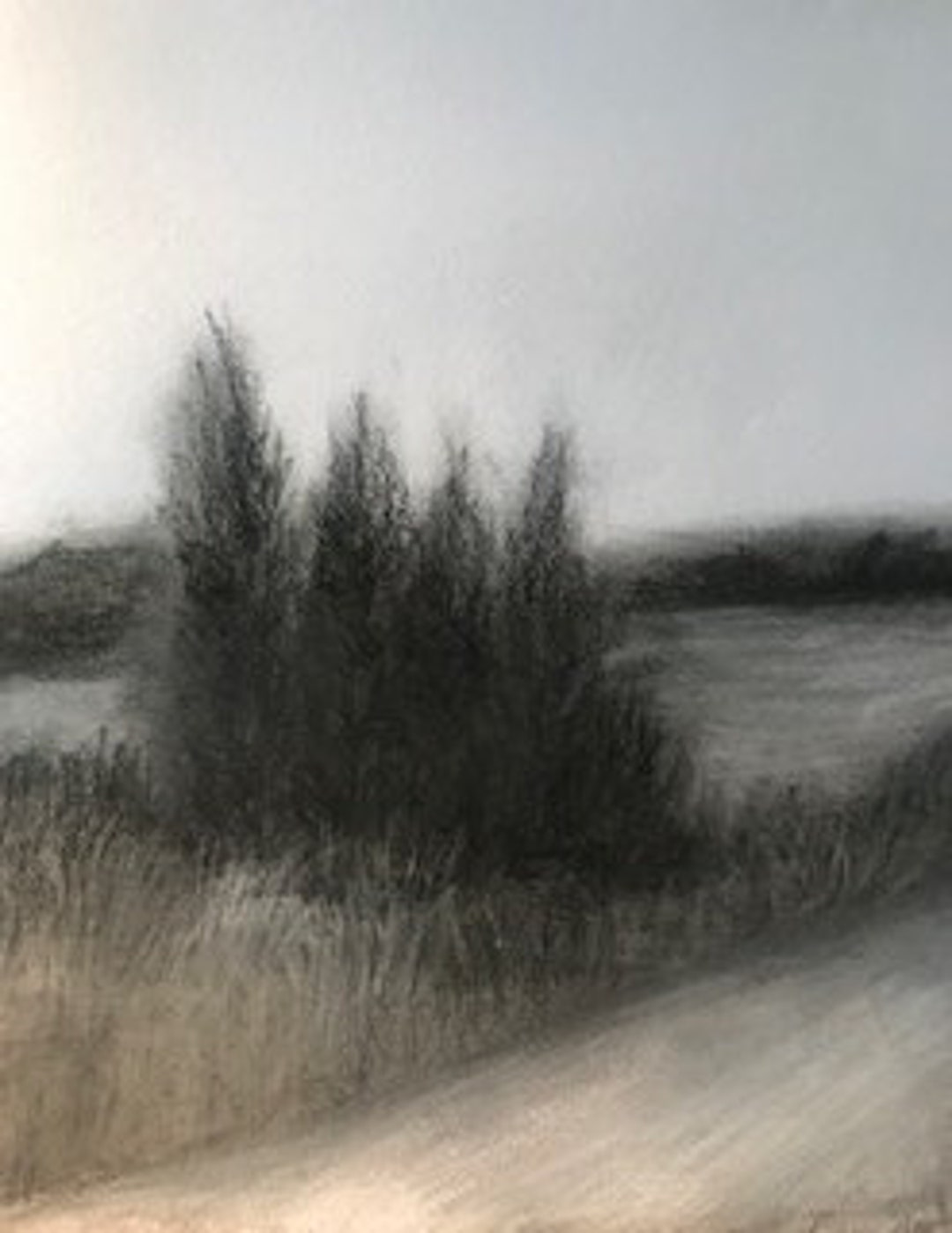 Original Landscape Charcoal Drawing, Wall Art 9 X 11 1/2 - Etsy