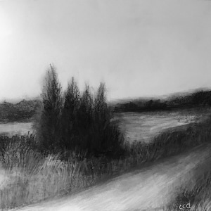Original Landscape Charcoal Drawing, Wall Art 9 X 11 1/2 " - Etsy
