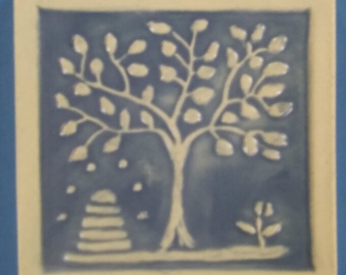 Bee Hive With Tree - 4x4 Inch Bas-relief Tile - Etsy