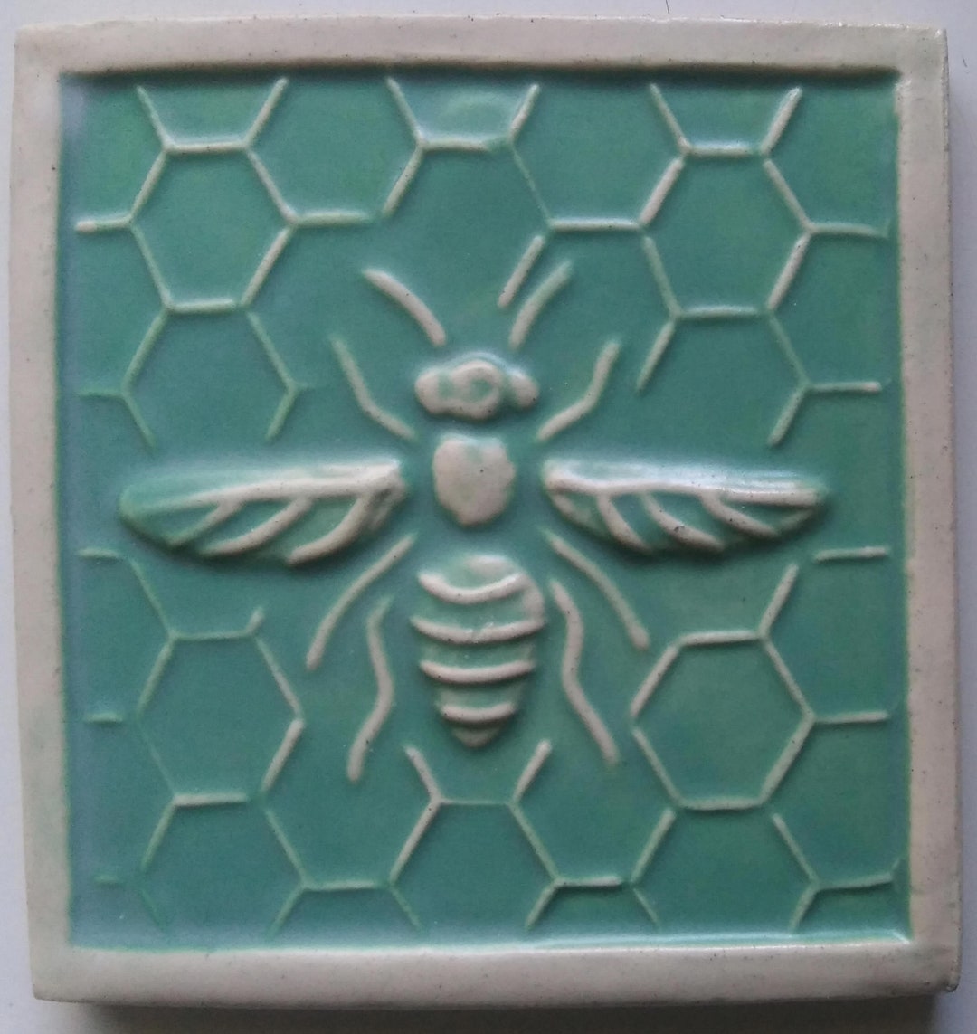 Honey Bee on Comb - Relief Art Tile - Etsy