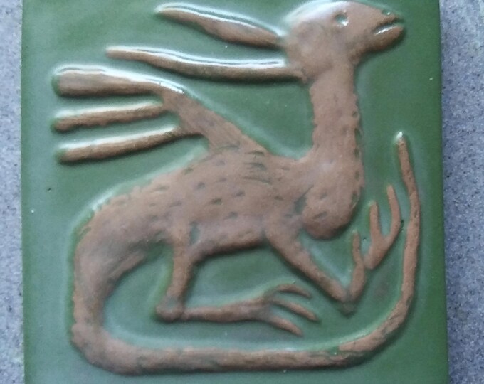 Medieval Dragon Art Tile - Etsy