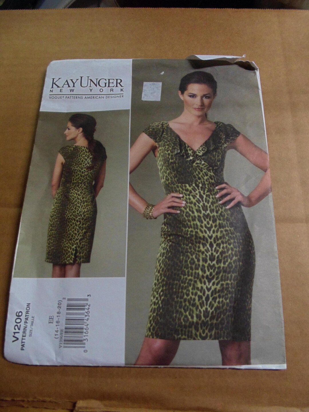 Vogue Kay Unger Pattern, V1206, Sizes 14-20, UNCUT - Etsy