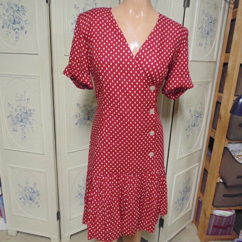 Red Polka Dot Dress - Etsy