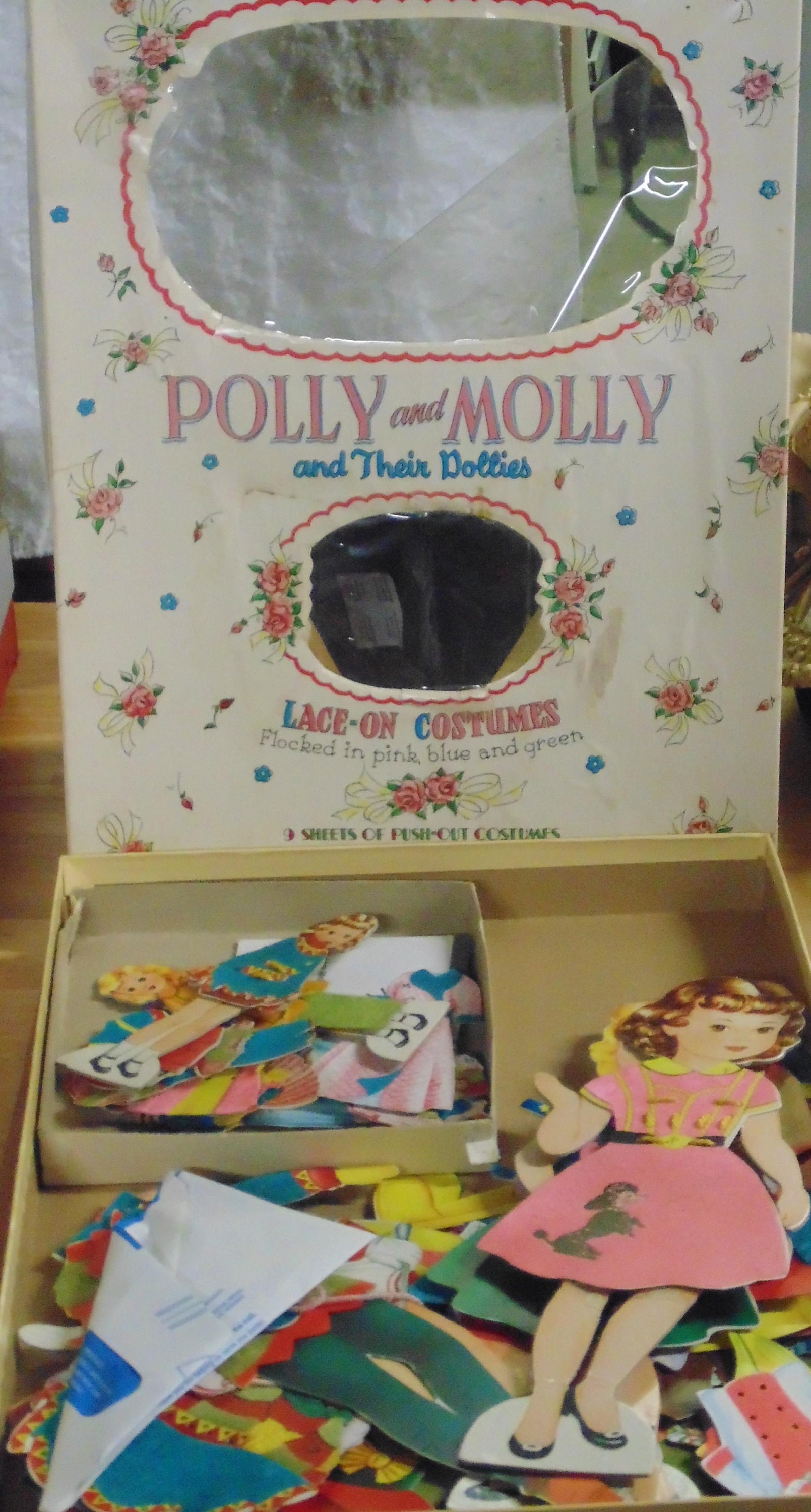 Polly and Molly and Their Dollies, Lace on Costumes, Paperdolls, 1958 ...