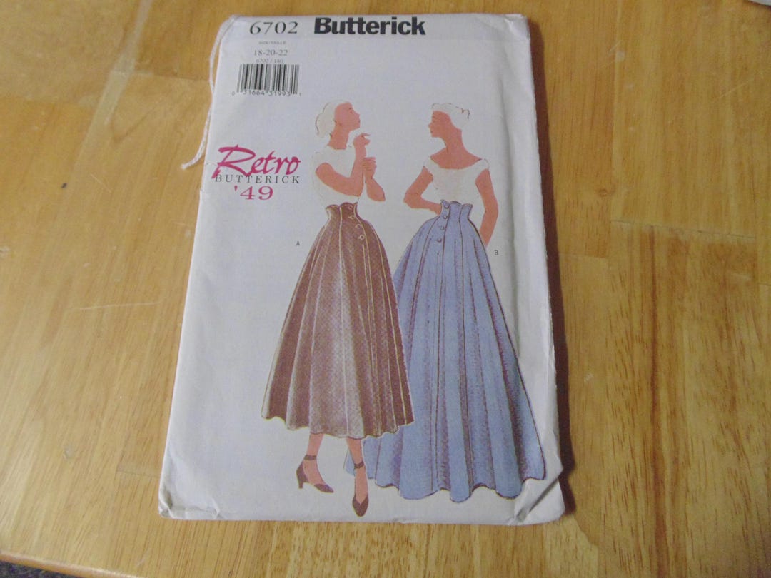 Butterick Retro '49 Misses Skirt Pattern #6702 Size 18-22, UNCUT - Etsy