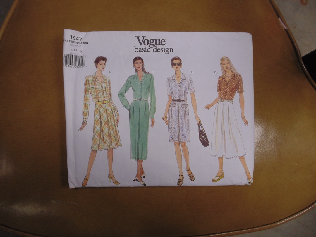 Vogue Misses/misses' Petite Dress, Pattern 1947, Size 12-14-16, UNCUT ...