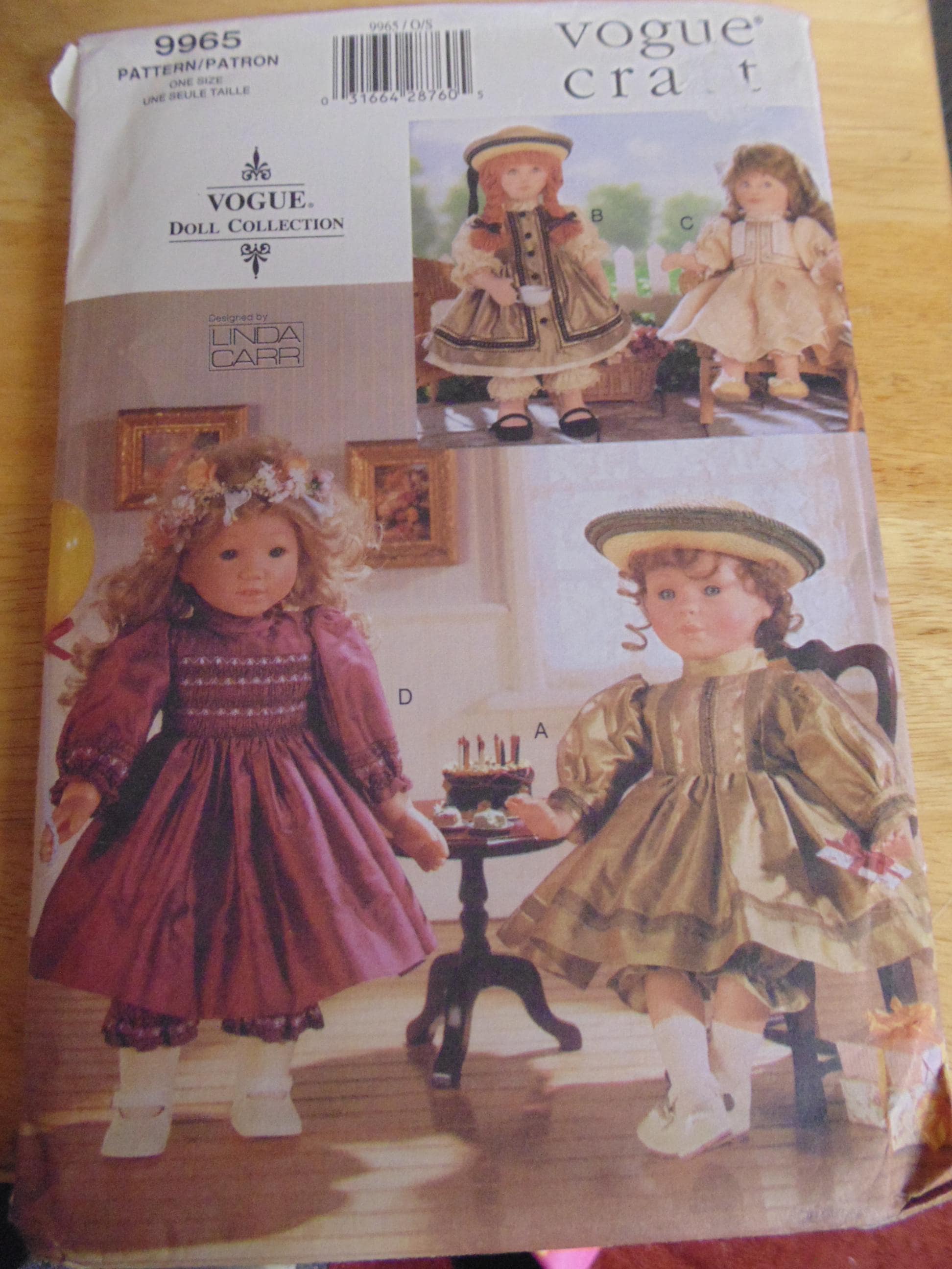 Vogue Craft Doll Collection Pattern 9965 for 18" Dolls Party Dresses ...