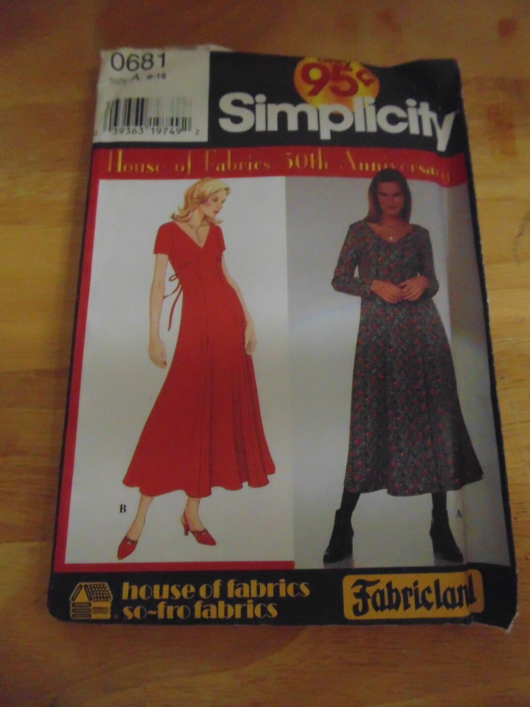 Simplicity Pattern 0681, Size 8-18, House of Fabrics 50th Anniversary ...