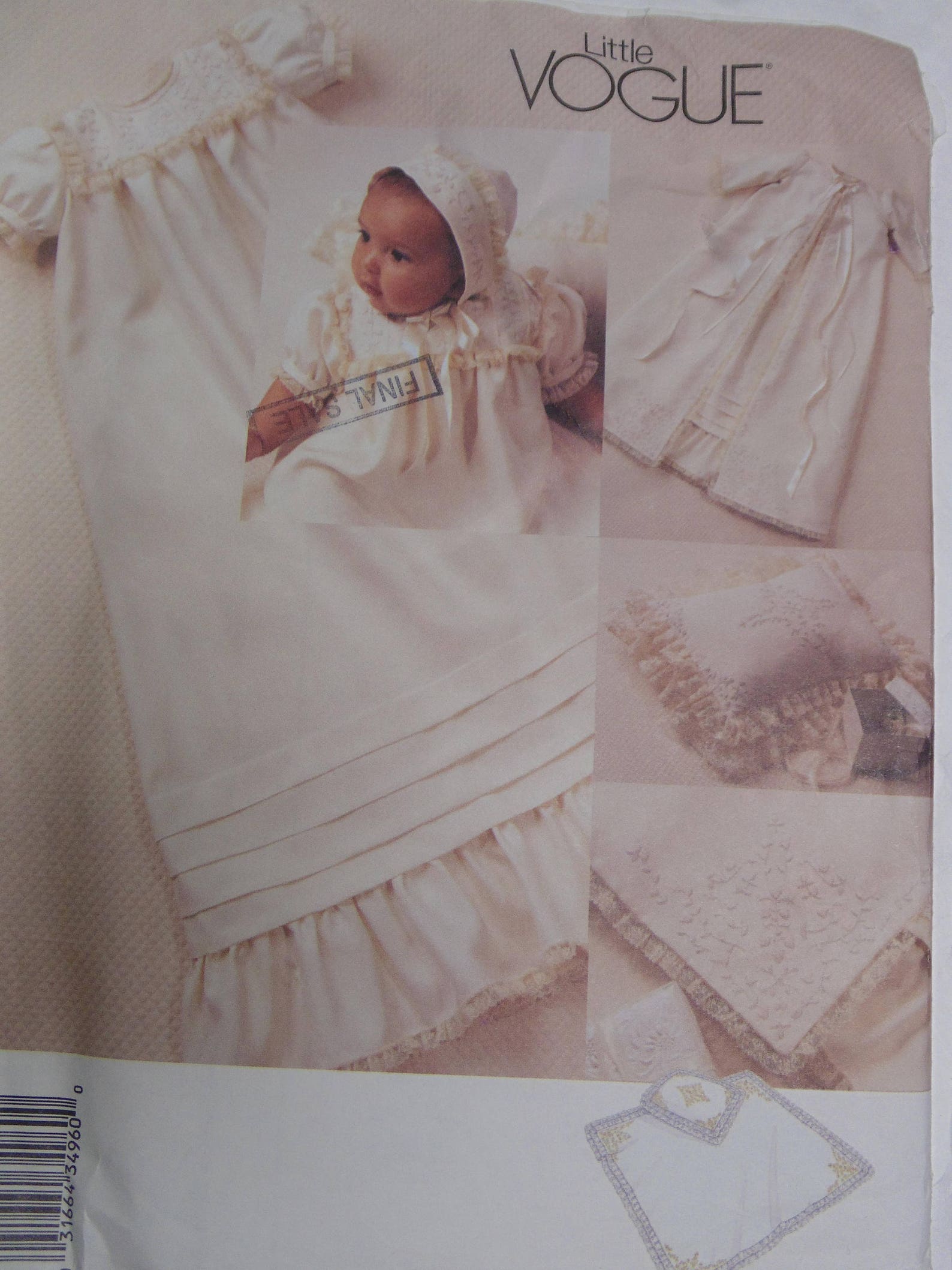 Vogue Pattern, Infant Dress, Coat, Bonnet, Pillow Sham and Blanket ...