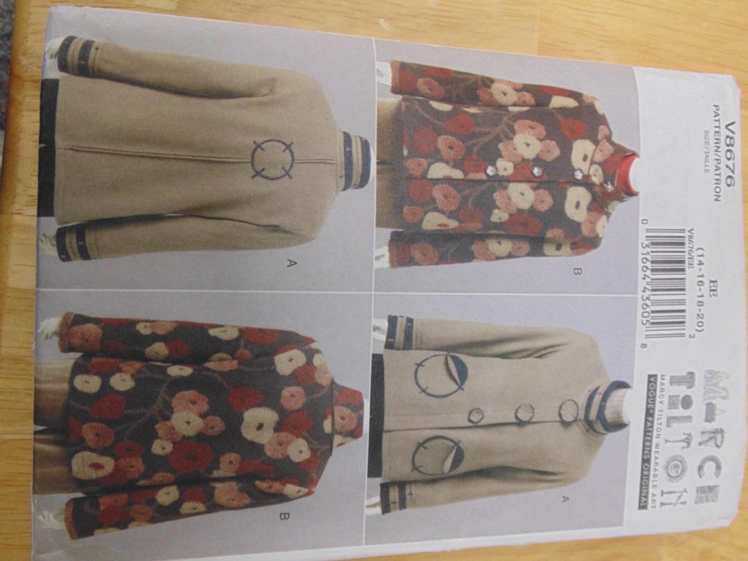 Marcy Tilton Vogue Pattern Jacket, Size EE (14-20), Uncut0 - Etsy