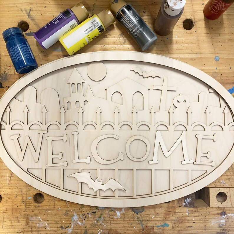 DIY Sign Kit Welcome Sign Halloween Decor DIY Art | Etsy