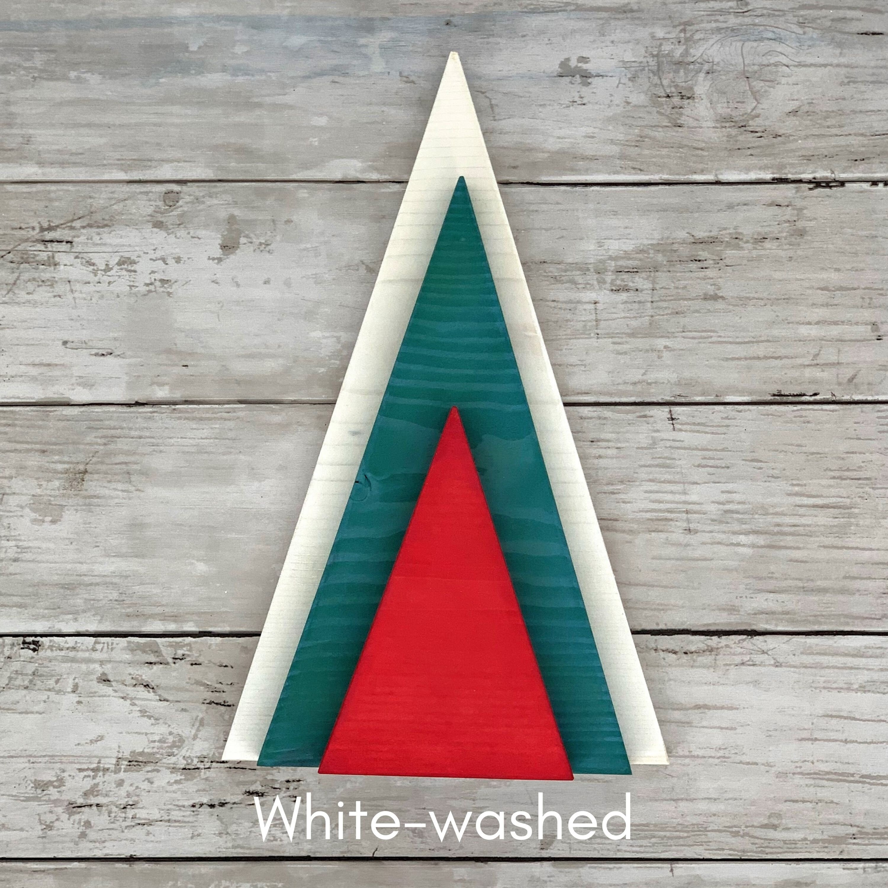 Painted triangle trees Set of 3 triangles painted wood | Etsy