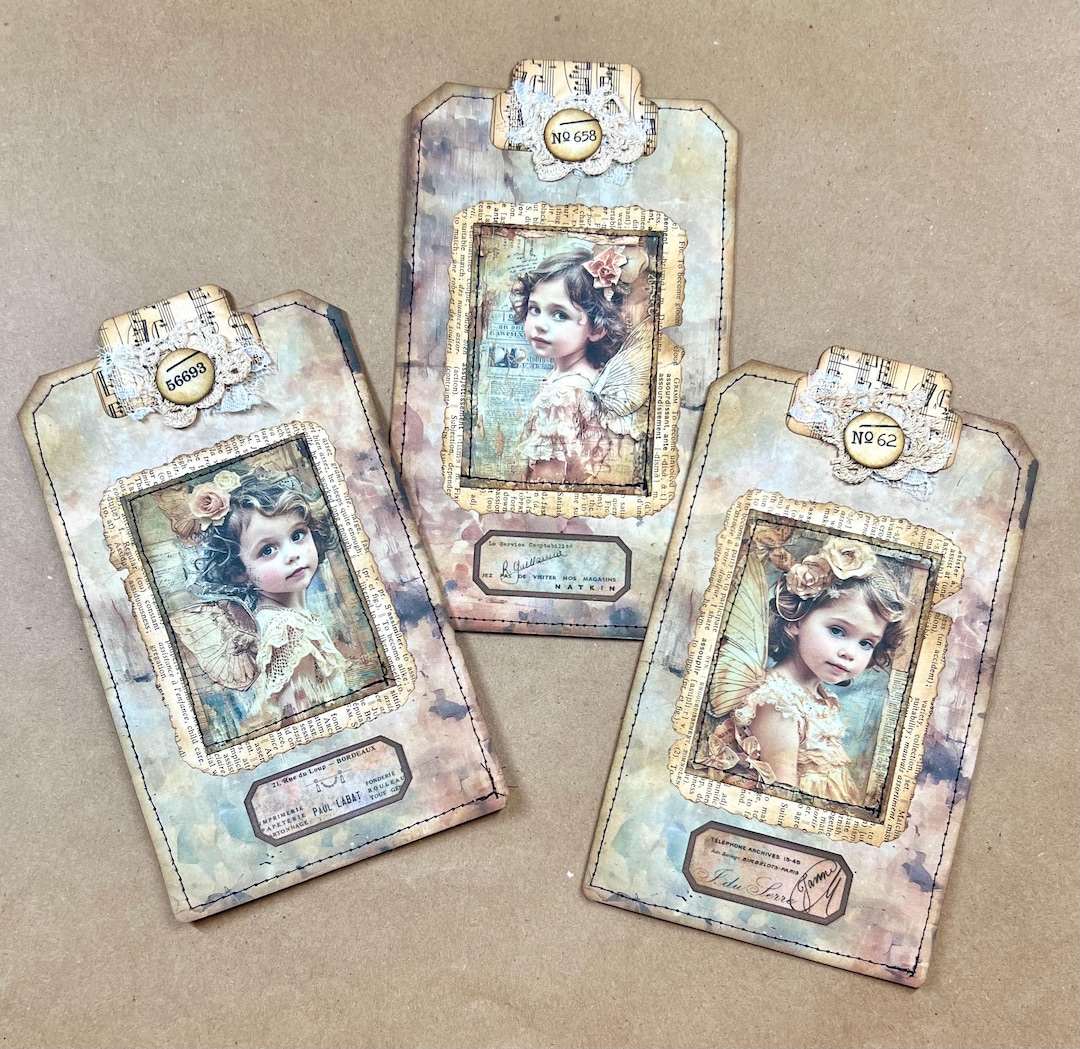 Vintage Style Journal Tags / Set of 3 - Etsy