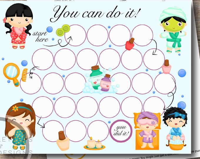 Reward Chart Spa Reward Chart Printable Instant Download - Etsy