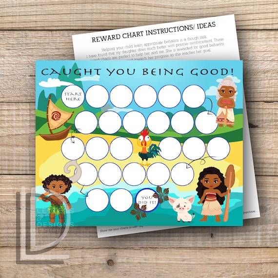 Reward Chart Moana Reward Chart Printable Instant | Etsy