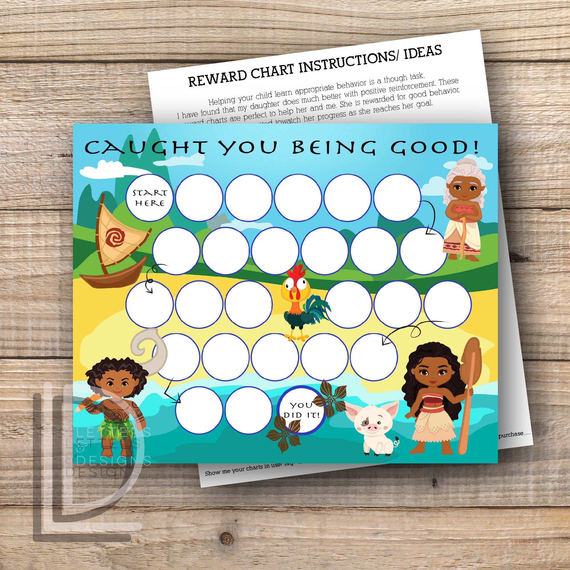Reward Chart Moana Reward Chart Printable Instant Download Printable - Etsy