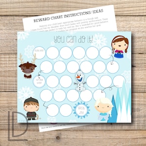 Kids Reward Chart - Frozen Reward Chart - Printable - Instant Download ...