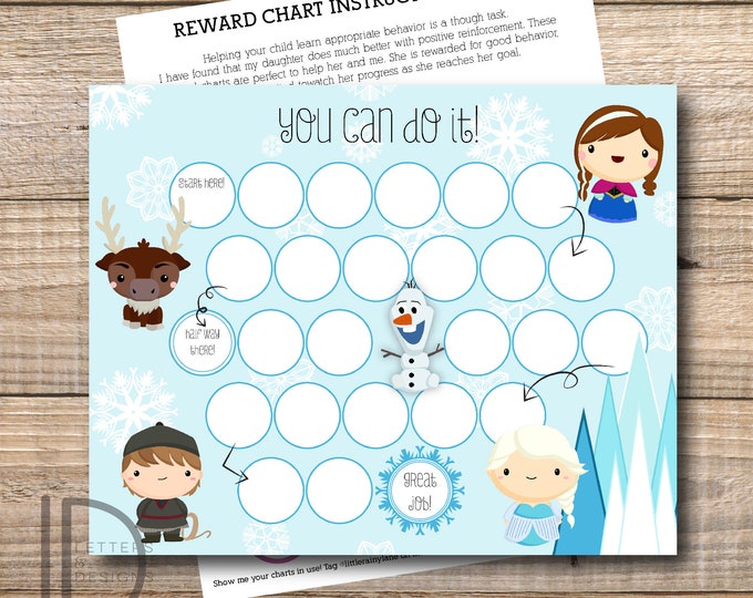 Kids Reward Chart Frozen Reward Chart Printable Instant - Etsy