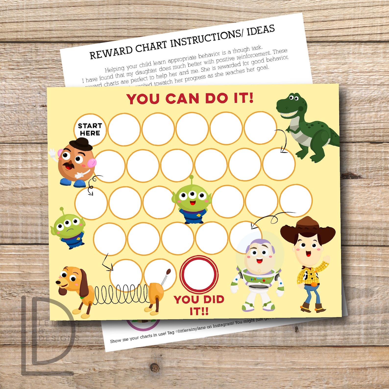 Kids Reward Chart - Toy Story Reward Chart - Printable - Instant ...