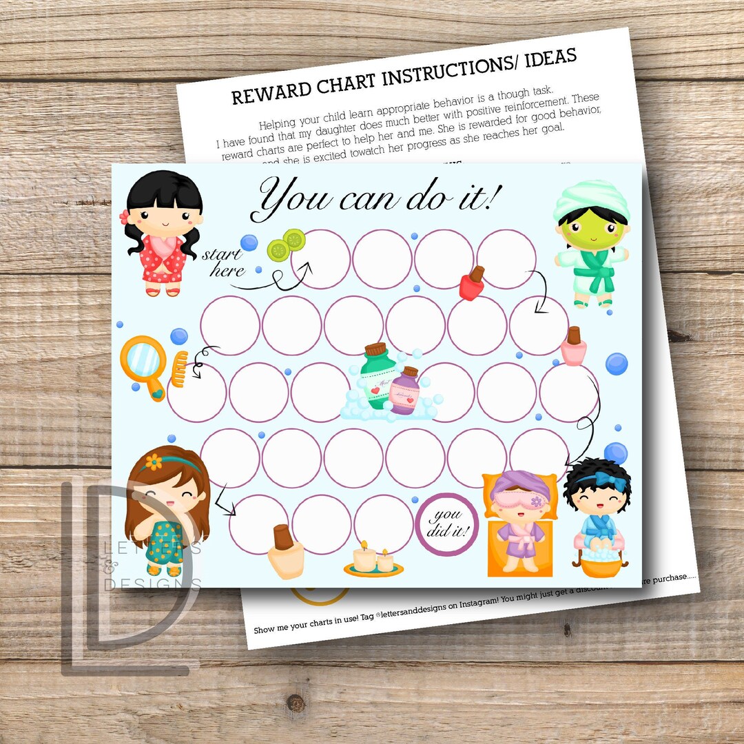 Reward Chart - Spa Reward Chart - Printable - Instant Download ...