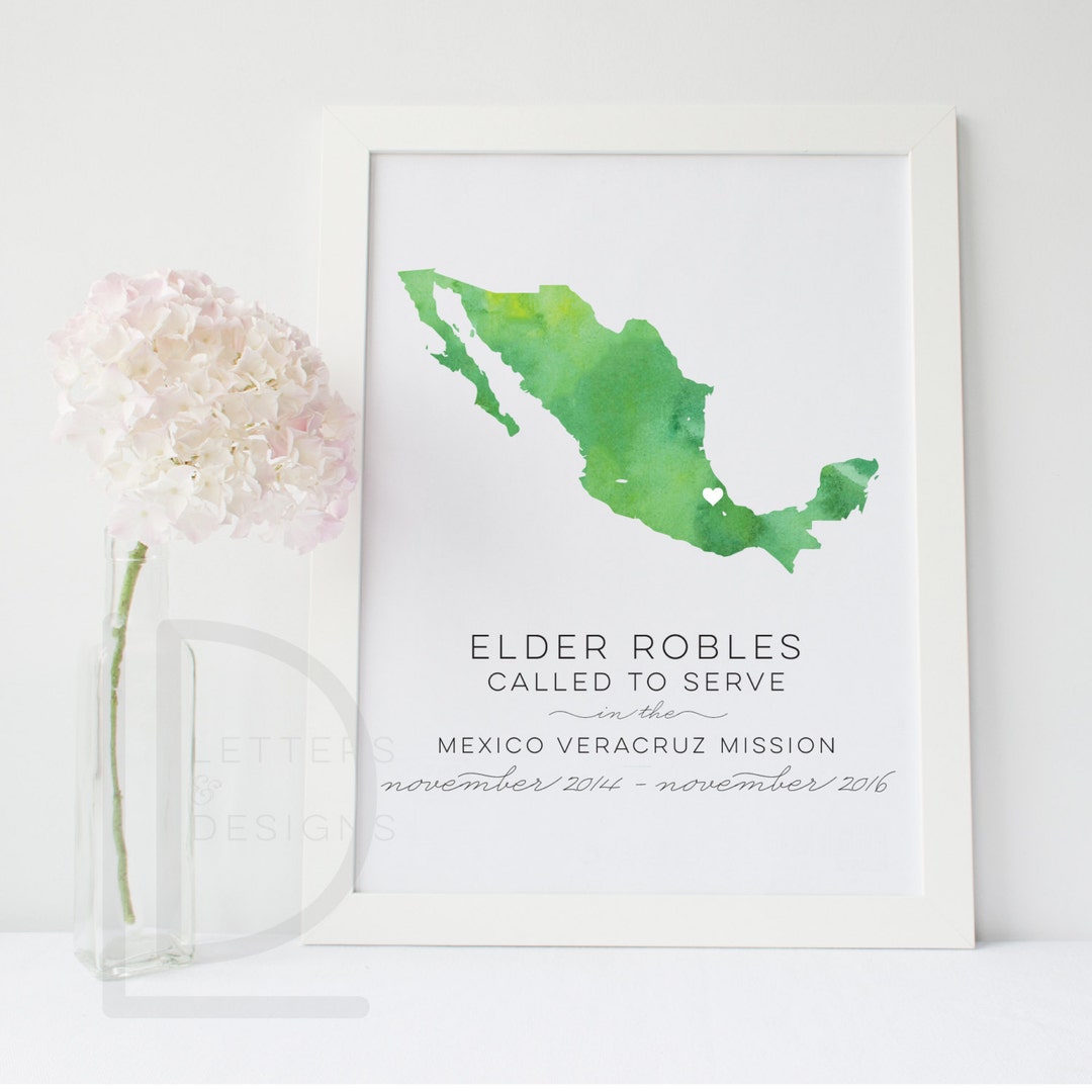 Custom LDS Mission Map Art Print – Missionary Gift (digital Download ...