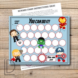 Reward Chart - Super Hero Reward Chart - Printable - Instant Download ...
