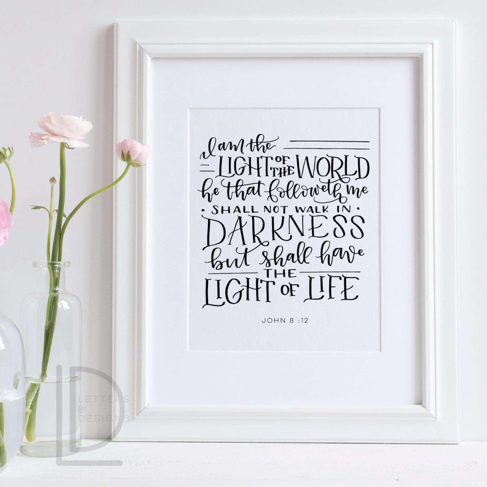Light of the World - Bible Quote- LDS Quotes - LDS Art - Hand Lettered ...