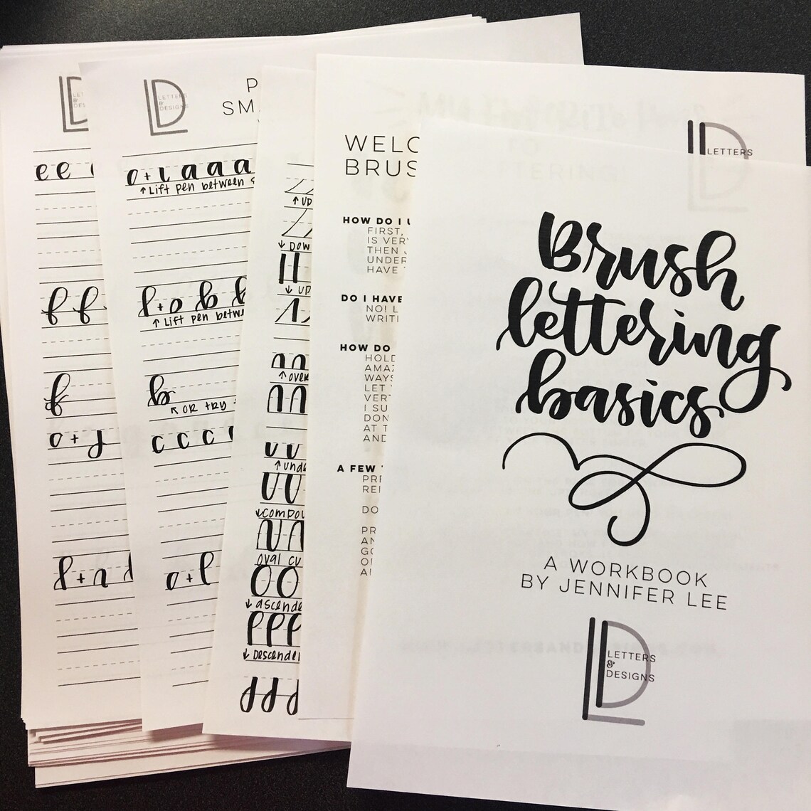 Brush Lettering Workbook - How to Brush Letter - Lettering Practice ...