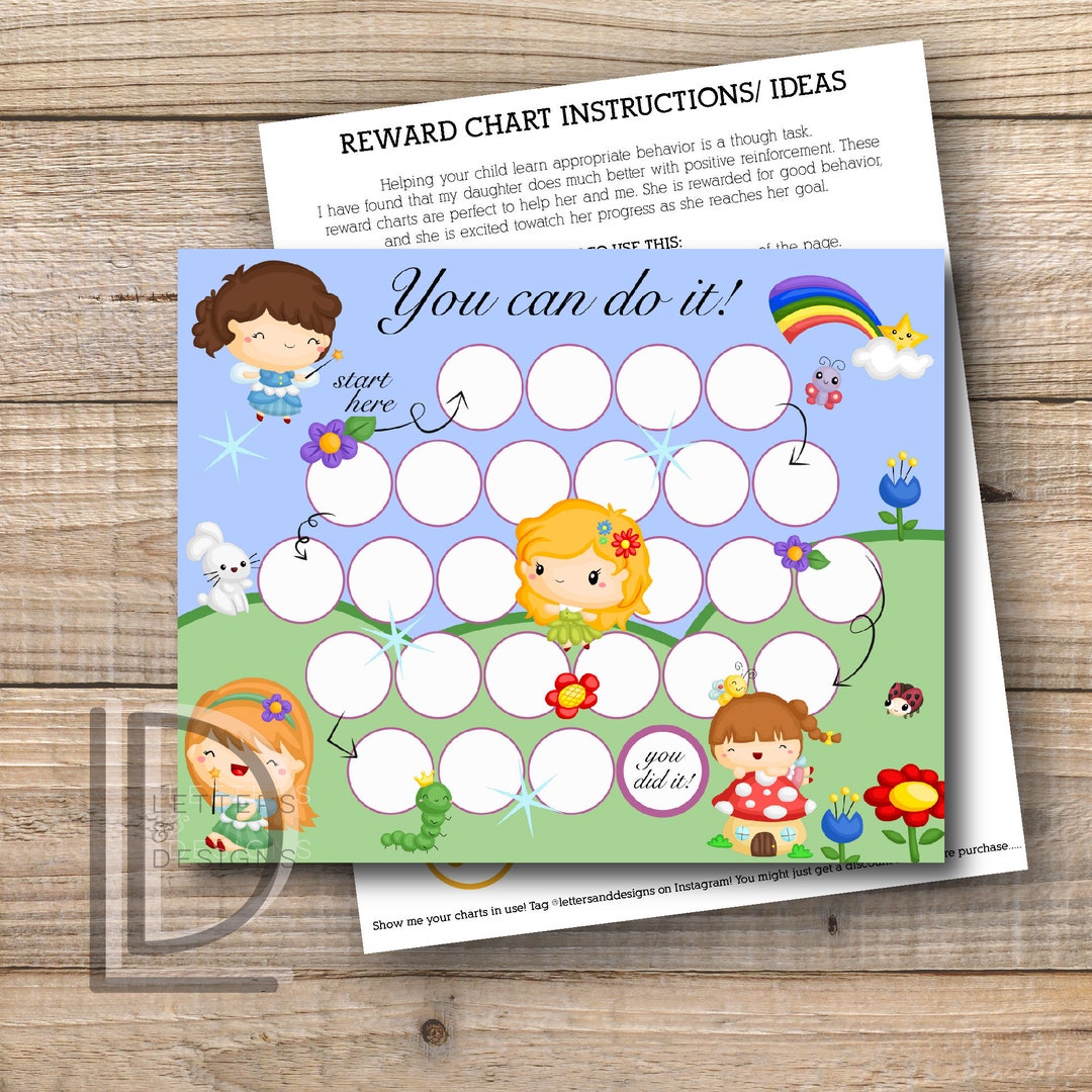 Reward Chart - Fairy Reward Chart - Printable - Instant Download ...