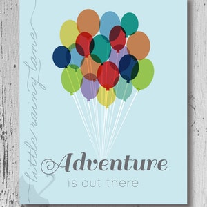 Nursery Wall Art , Nusery Decor, Adventure is Out There, Printable Wall ...