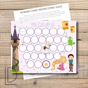 Kids Reward Chart - Rapunzel Reward Chart - Printable - Instant ...