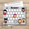 Reward Chart Super Hero Reward Chart Printable Instant Download ...