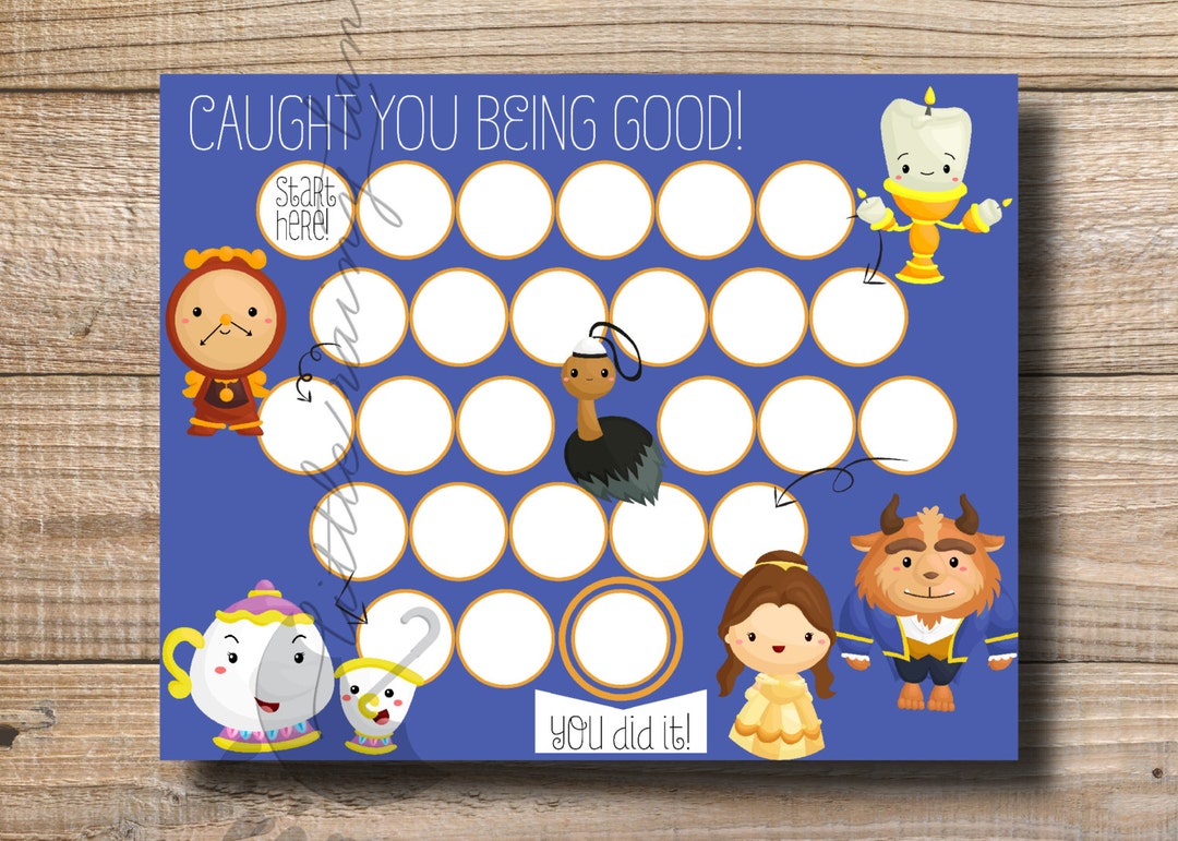 Kids Reward Chart - Belle Reward Chart - Printable - Instant Download ...