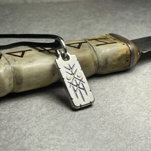 Sterling Silver Yngvi-freyr Bindrune Talisman With 14k Yellow Gold ...