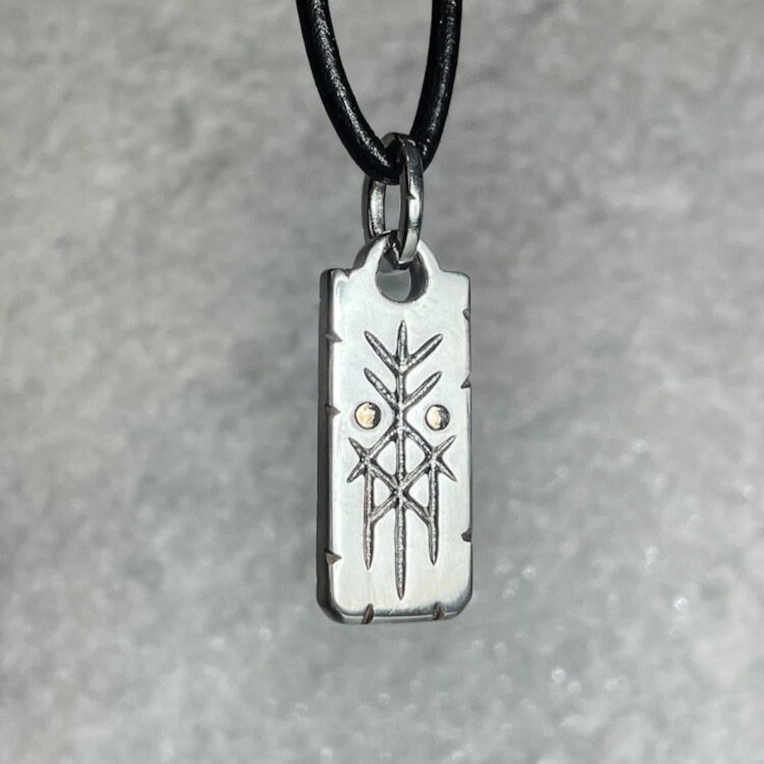 Sterling Silver Yngvi-freyr Bindrune Talisman With 14k Yellow Gold ...