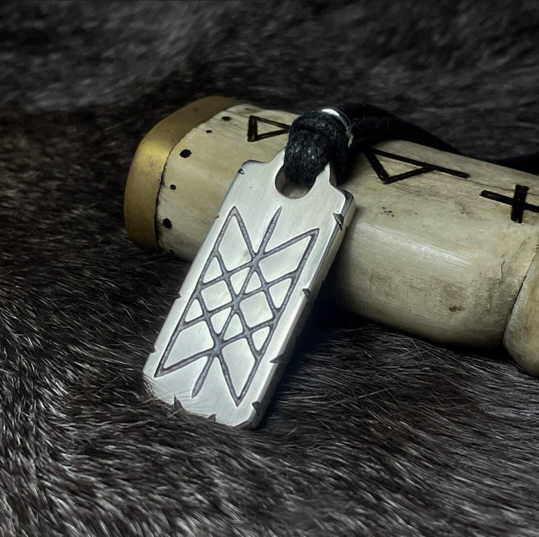 WEB OF WYRD Talisman in Sterling Silver - Viking Pagan Heathen Pendant ...