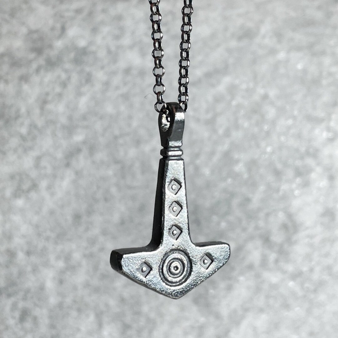 SOL Hammer - 9-11th Century Silver Thor’s Hammer Necklace - Mjolnir ...
