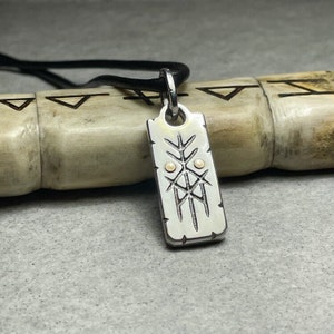 Sterling Silver Yngvi-freyr Bindrune Talisman With 14k Yellow Gold ...