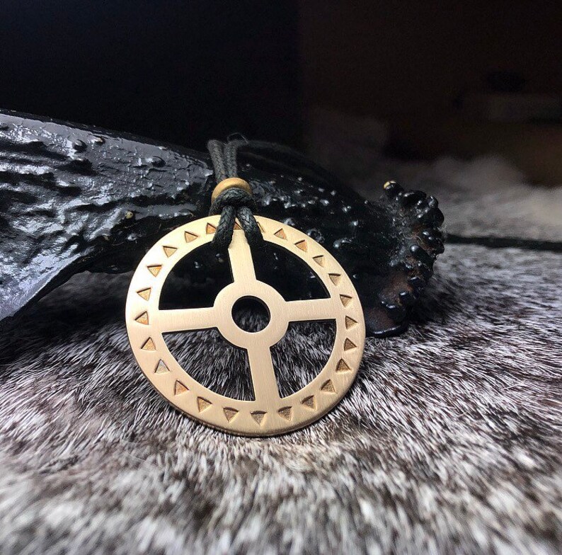 Bronze Sunwheel Ancient Pagan Sun Symbol Necklace Suncross | Etsy
