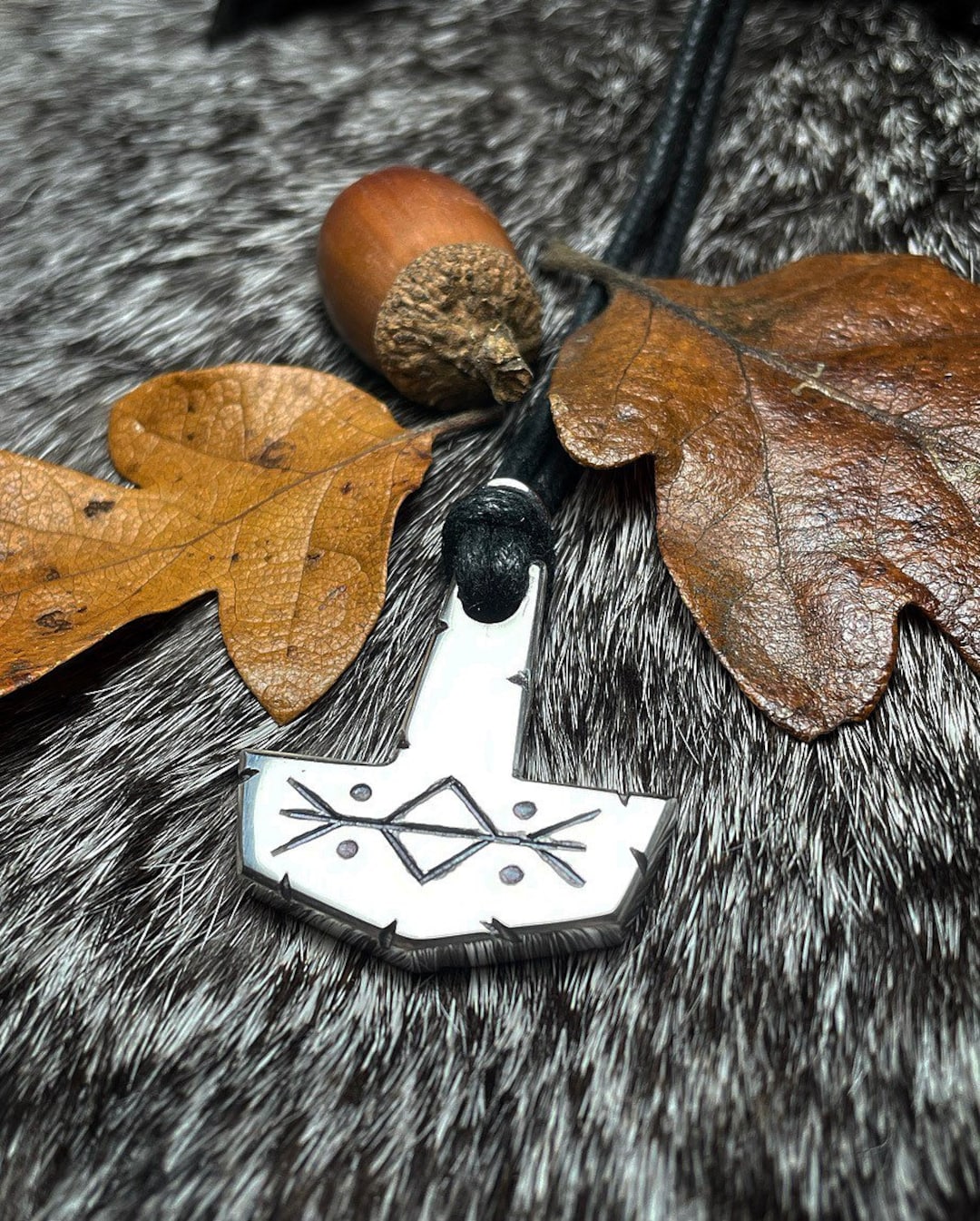 ASA THOR Thor's Hammer With Protection Bindrune Necklace in Sterling ...