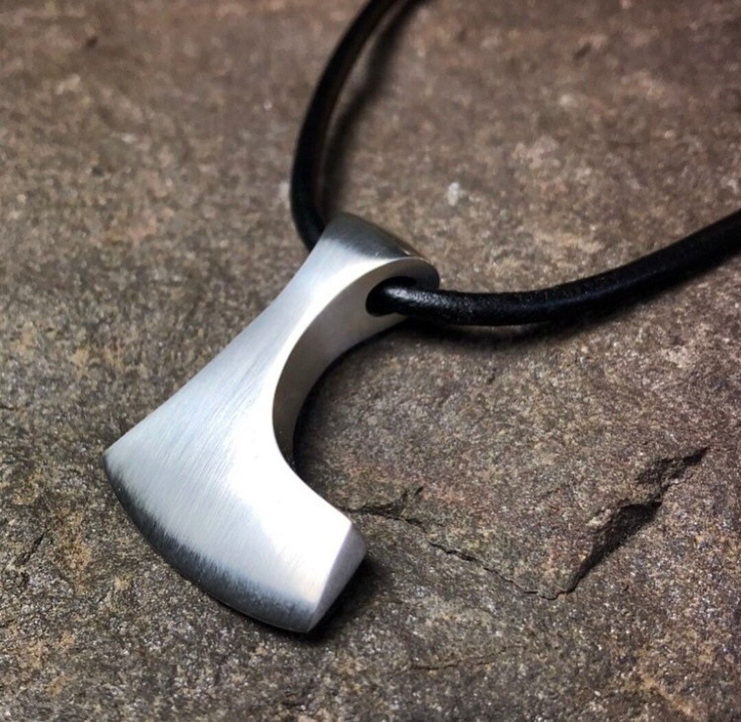 Bearded Viking Axe Necklace in Sterling Silver - Norse Pagan Heathen ...