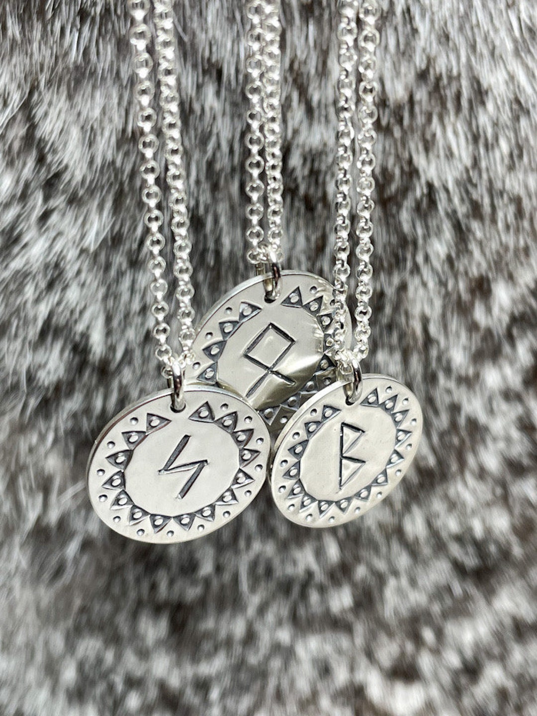 Customizable Silver Viking Rune Necklace Pick Your Elder Futhark Rune ...