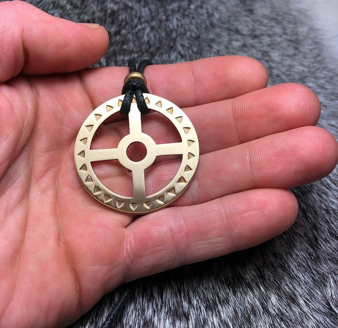Bronze Sunwheel Ancient Pagan Sun Symbol Necklace Suncross | Etsy