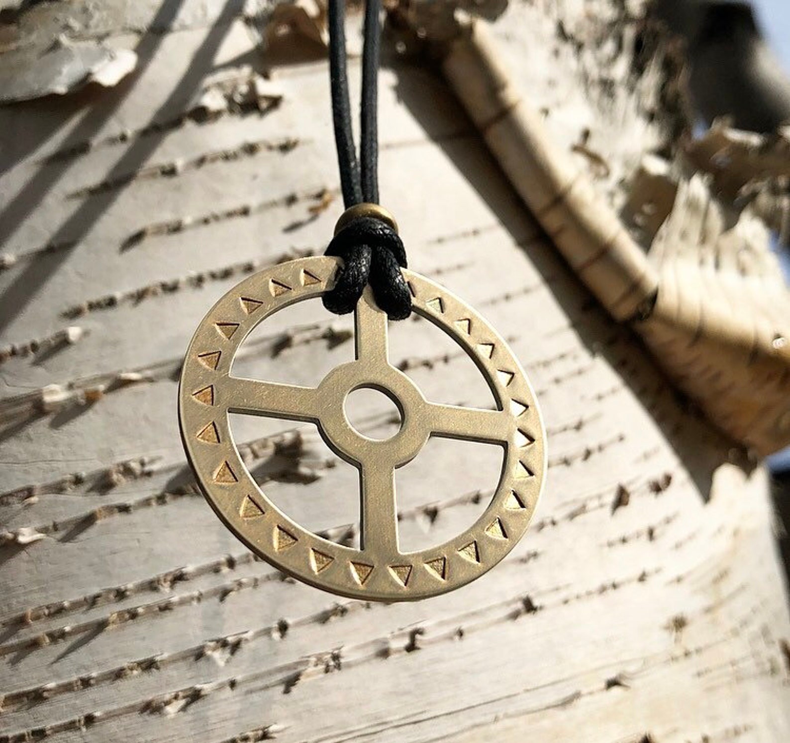 Bronze Sunwheel Ancient Pagan Sun Symbol Necklace Suncross | Etsy