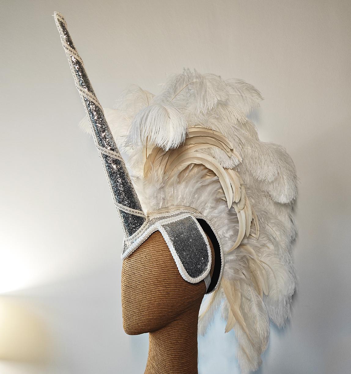Unicorn Magic Feather Mohawk With White and Silver Trim - Etsy