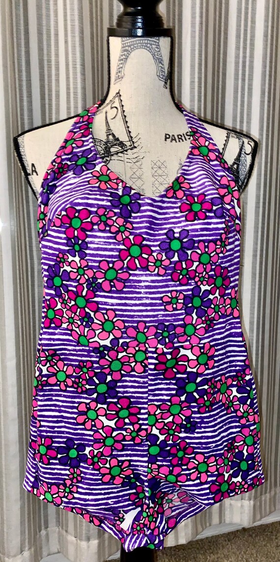 Vintage 1960's one piece bathing suit with great patt… - Gem