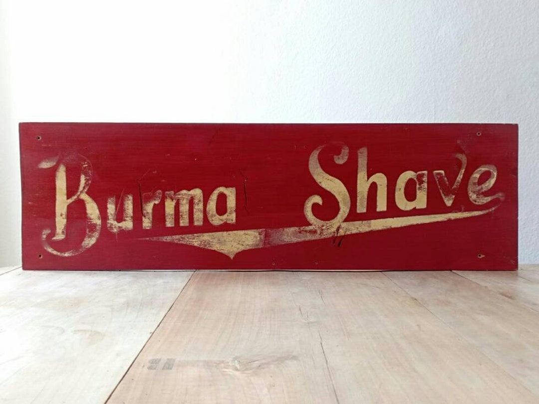 Vintage Red Burma Shave Advertising Sign Original Vintage - Etsy